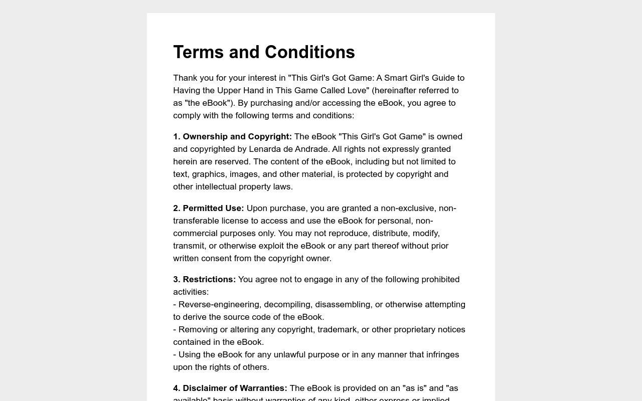 Terms and Conditions